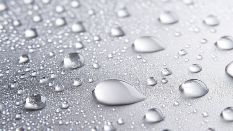 Water Droplets on a Silver Surface Stock Illustration - Illustration of ...