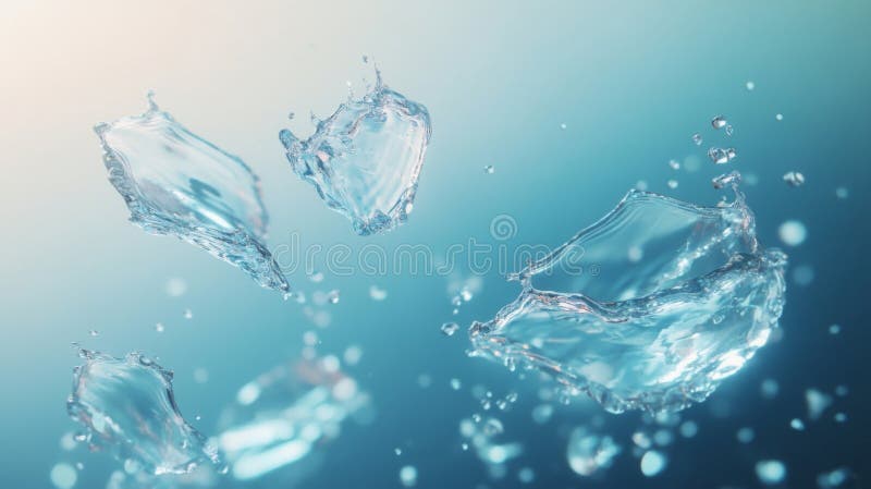 Water Droplets Splash and Suspend in Motion Stock Illustration ...