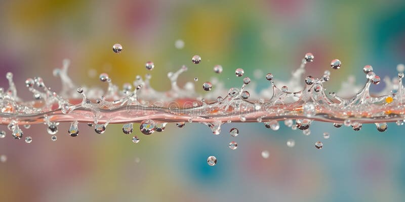 Water Droplets Splash in a Vibrant Background Stock Illustration ...
