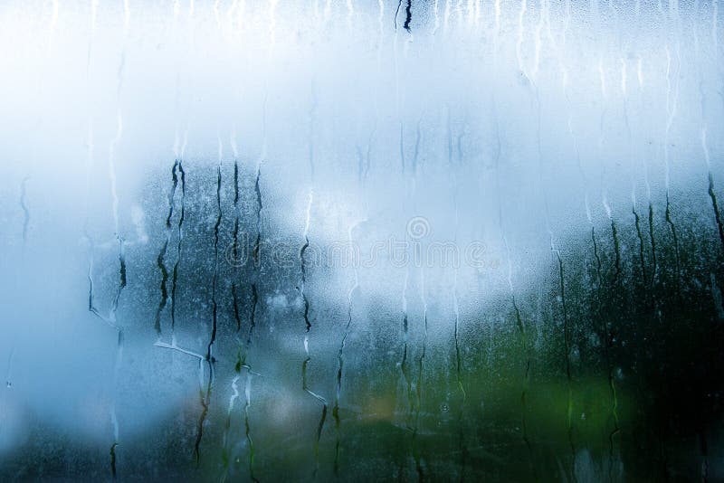 Water Droplets and Steam on the Glass. Stock Image - Image of bright ...