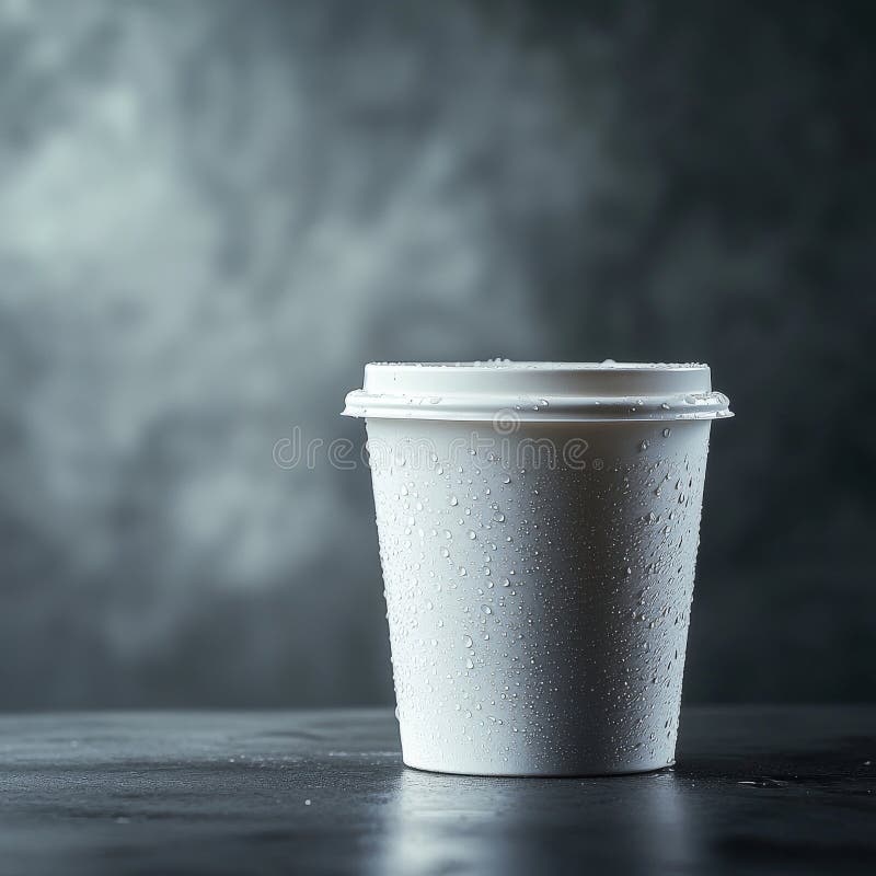 Water Droplets are Visible on the Outside of this Clear Plastic Cup ...