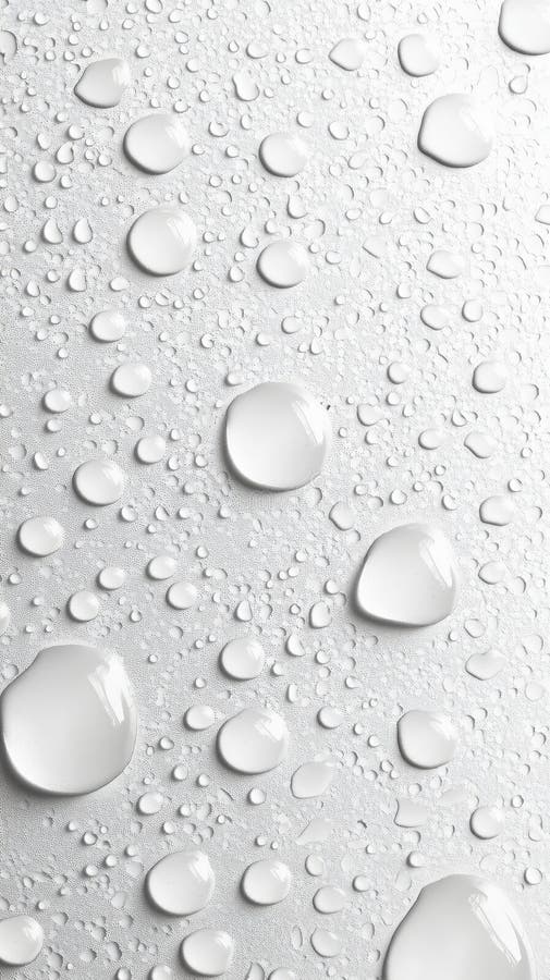 Water Droplets on a White Surface Creating a Fresh and Pure Texture. Concept of Purity ...