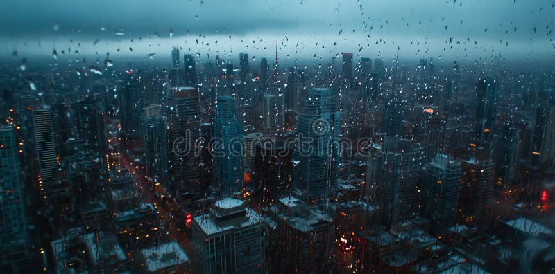 Water Droplets on a Window, Lit by a Gentle, Scattered Light. Stock ...