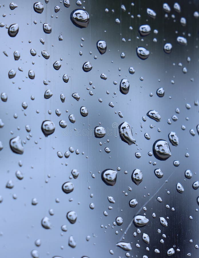Water Droplets on the Windshield after the Rain Stopped Today Stock ...