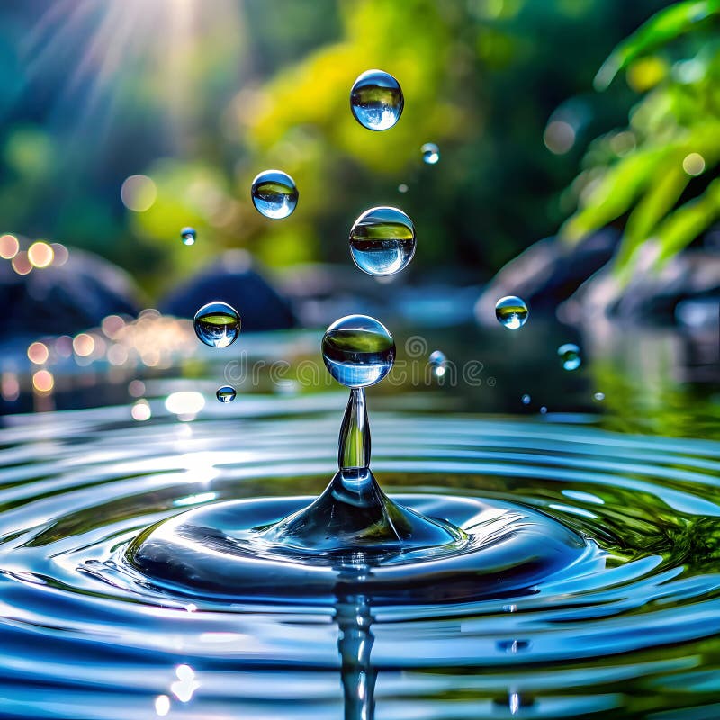Water dropping in river stock illustration. Illustration of excitement ...