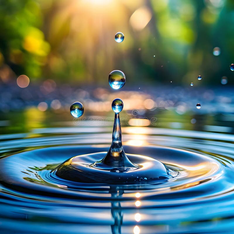 Water dropping in river stock illustration. Illustration of fast ...