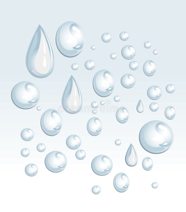 Set of vector water drops stock vector. Illustration of clean - 32805038
