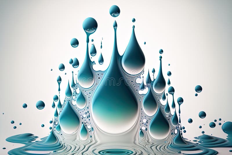 Water Drops in an Abstract Form on a White Background Stock ...