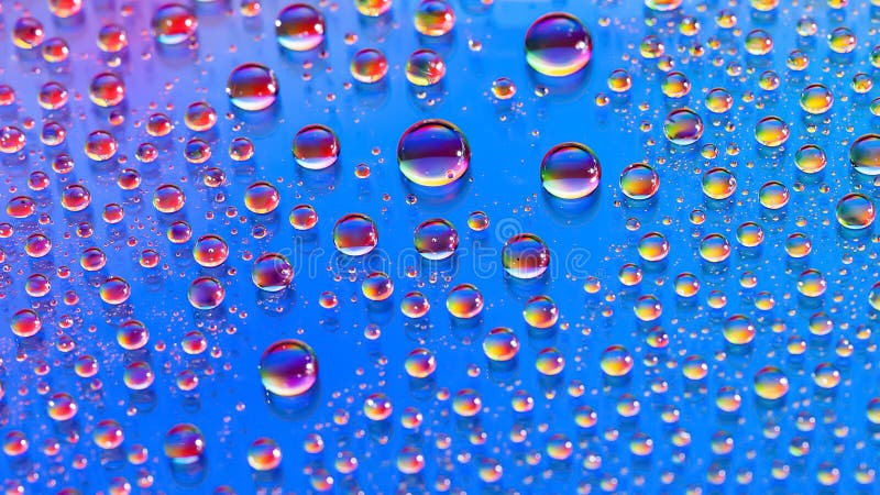 Water Drops. Abstract Gradient Backdrop. Texture of the Drops. Rainbow ...