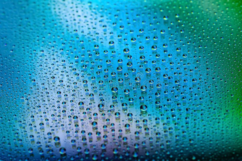 Water Drops. Abstract Gradient Background. Drop Texture. Blue-green ...