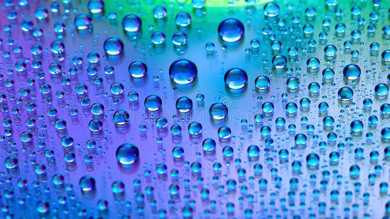 Water Drops. Abstract Gradient Background. Drop Texture. Blue-green ...