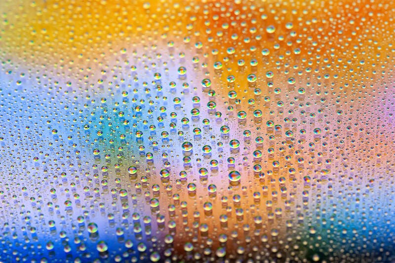 Water Drops. Abstract Gradient Background. Droplet Texture. Multicolor ...