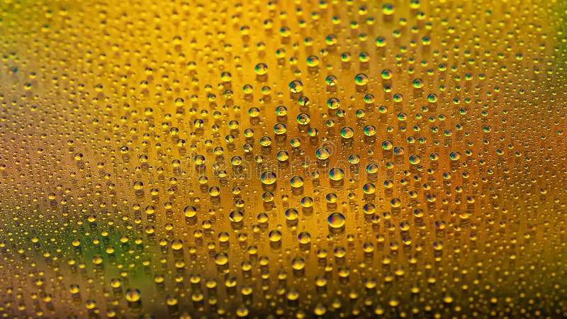Water Drops. Abstract Gradient Background. Droplet Texture. Yellow ...