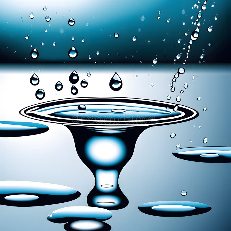 Water drops, AI-Generatet stock illustration. Illustration of splash ...