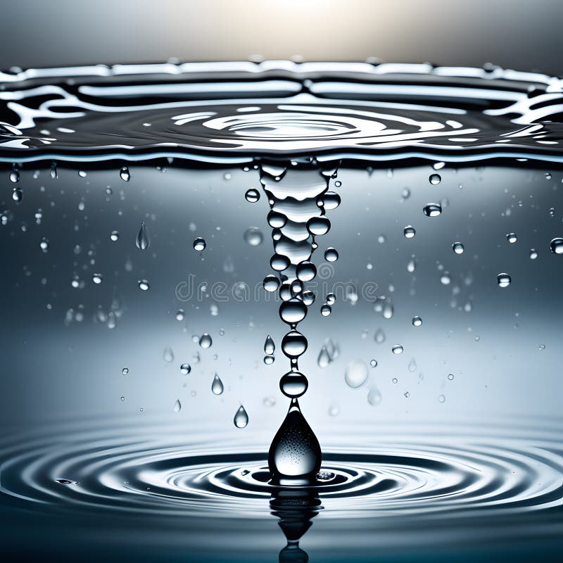 Water drops, AI-Generatet stock illustration. Illustration of splashes ...