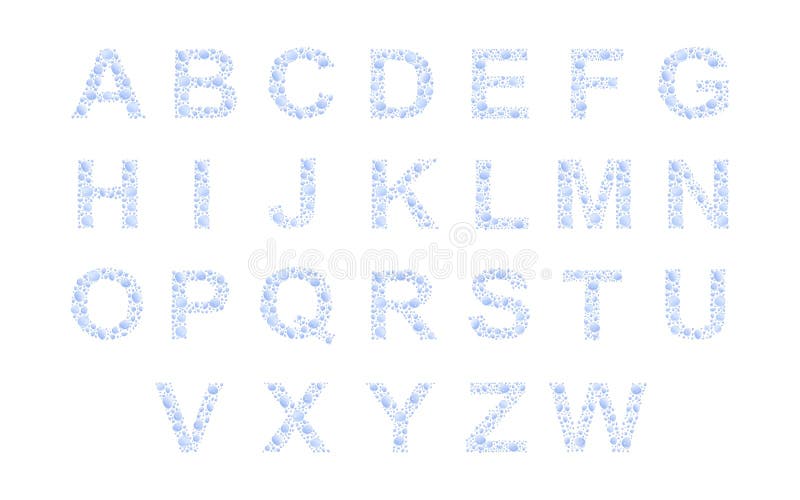 Water Drops Alphabet - Cdr Format Stock Vector - Illustration of ...