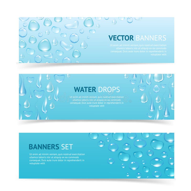 Water Drops Banners stock vector. Illustration of element - 49734119