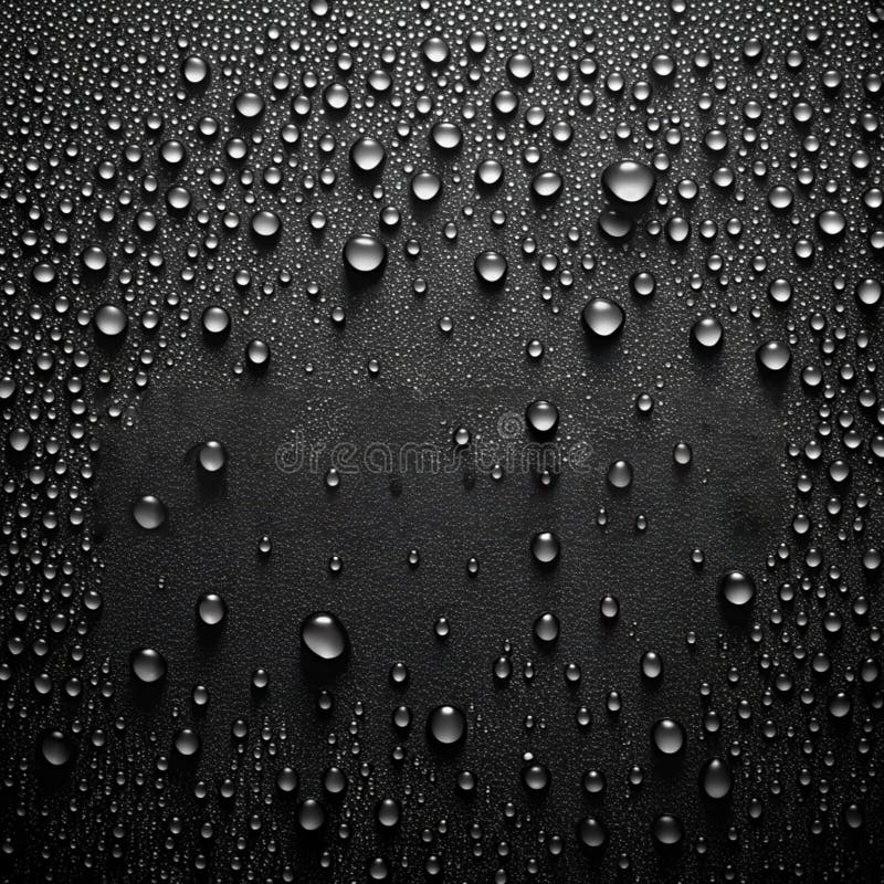Water Drops on Black Background Stock Illustration - Illustration of ...