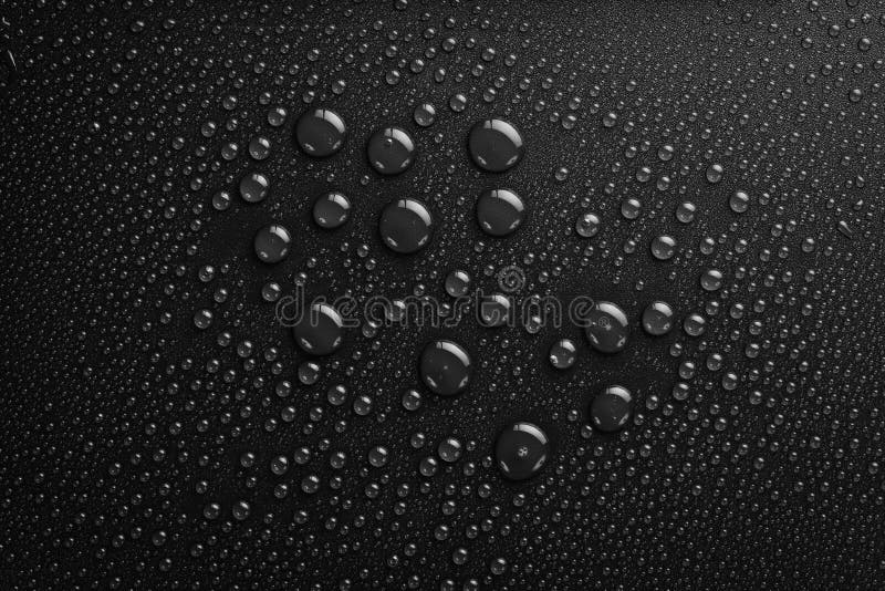 Water Drops on a Black Background. Banner with Raindrops Stock Image ...