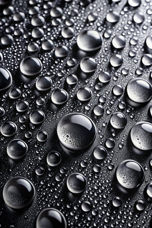Water Drops on Black Background Stock Illustration - Illustration of ...