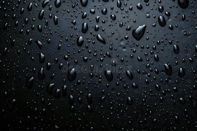 Water Drops on Black Background, Texture or Pattern for Design with ...