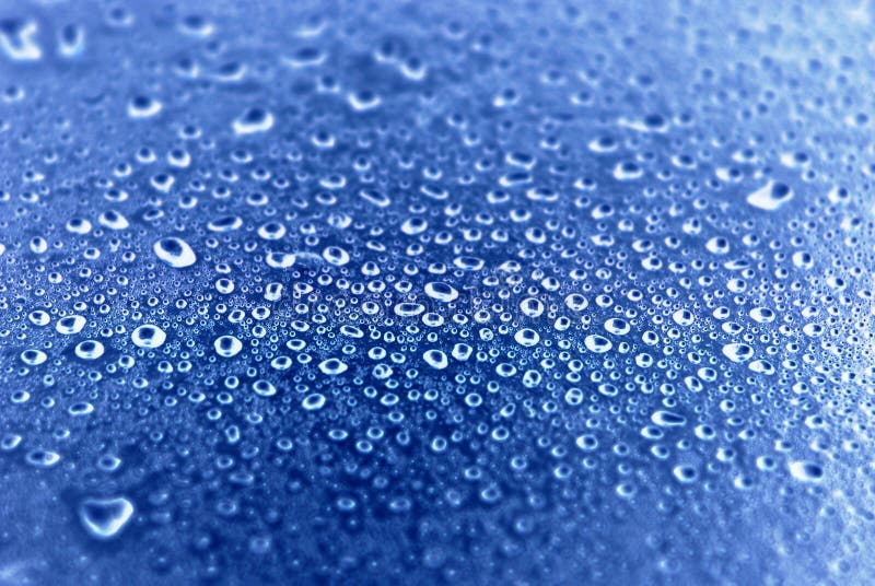 Water drops on blue stock photo. Image of waterdrops, drop - 300786