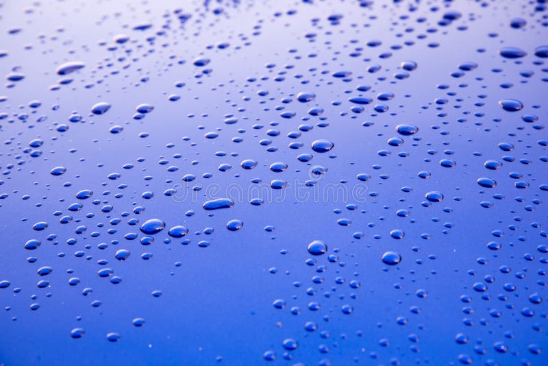 Water Drops on Blue Background Stock Photo - Image of condensation ...