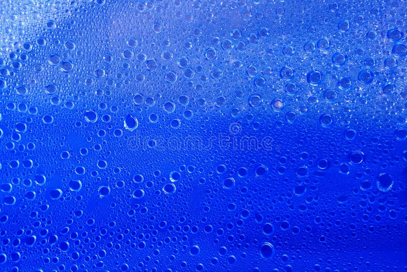 Water Drops on a Blue Background Stock Photo - Image of backdrop ...