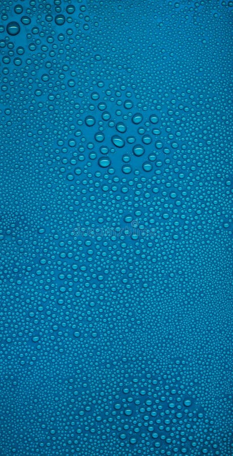 Water Drops on Blue Background. Fresh Clean Texture, Cold Surface ...