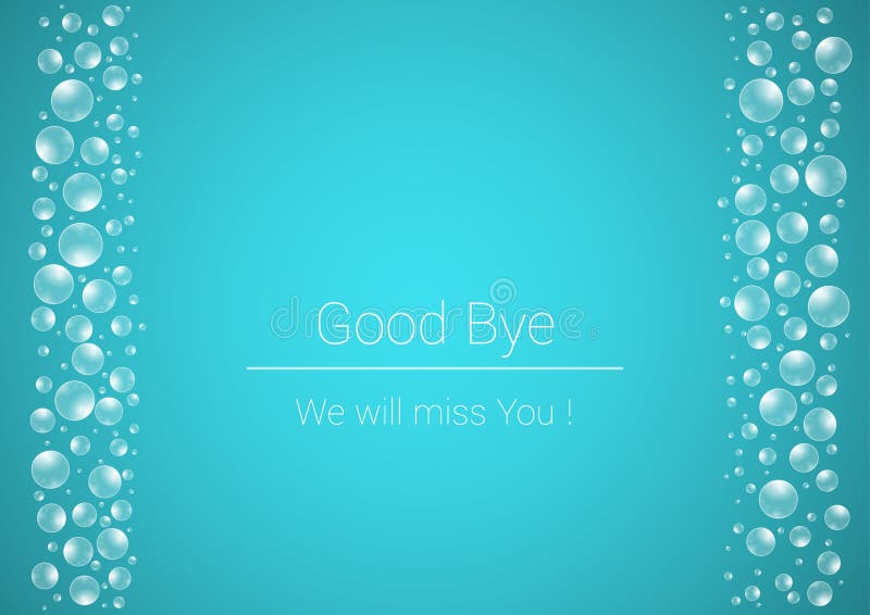 Water Drops on Blue Background and Good Bye Text Stock Illustration ...