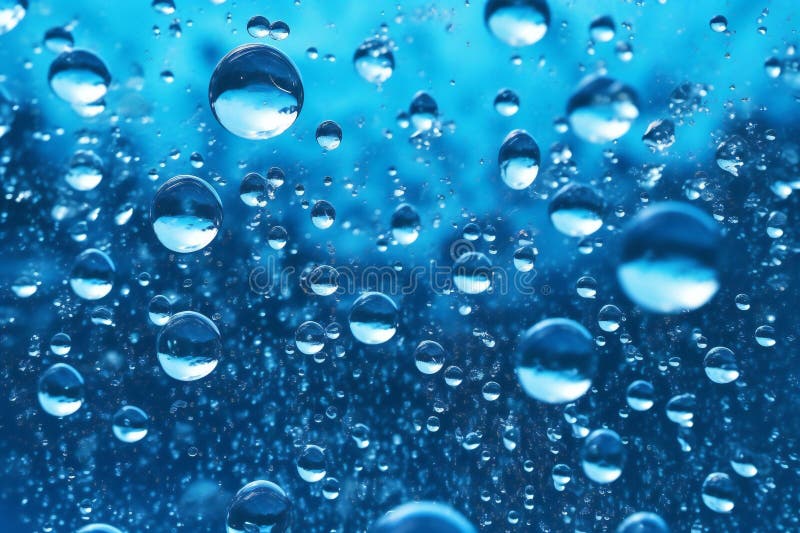 Water Drops on Blue Background, Water Drops on Blue Background, Water ...