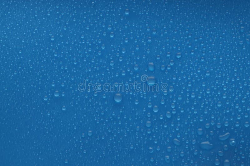 Water Drops on Blue Background, Top View Stock Image - Image of pattern ...