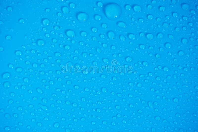 Water Drops on Blue Background. Stock Photo - Image of relaxation ...