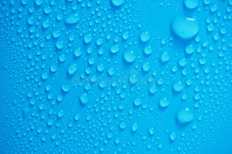 Water Drops on Blue Background. Stock Image - Image of drops, fresh ...