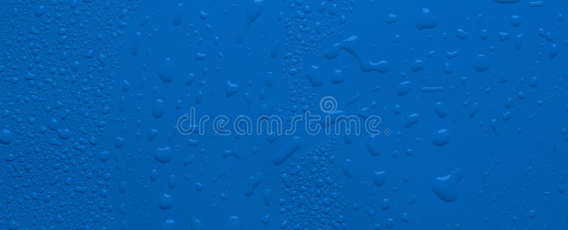 Water Drops on Blue Color Plastic Surface Stock Photo - Image of ...