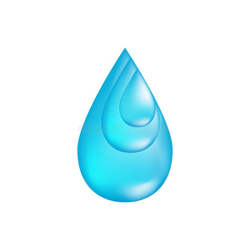 Water Drops in Blue Colors. Illustration Stock Vector - Illustration of ...