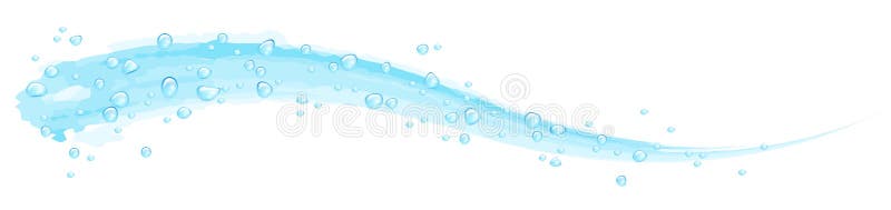 Water Drops on a Blue Drawn Line on a White Vector Background Stock ...