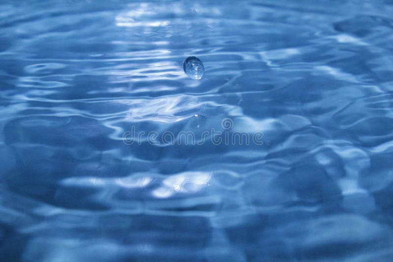 Water Drops on Blue Surface Stock Image - Image of bluewater ...