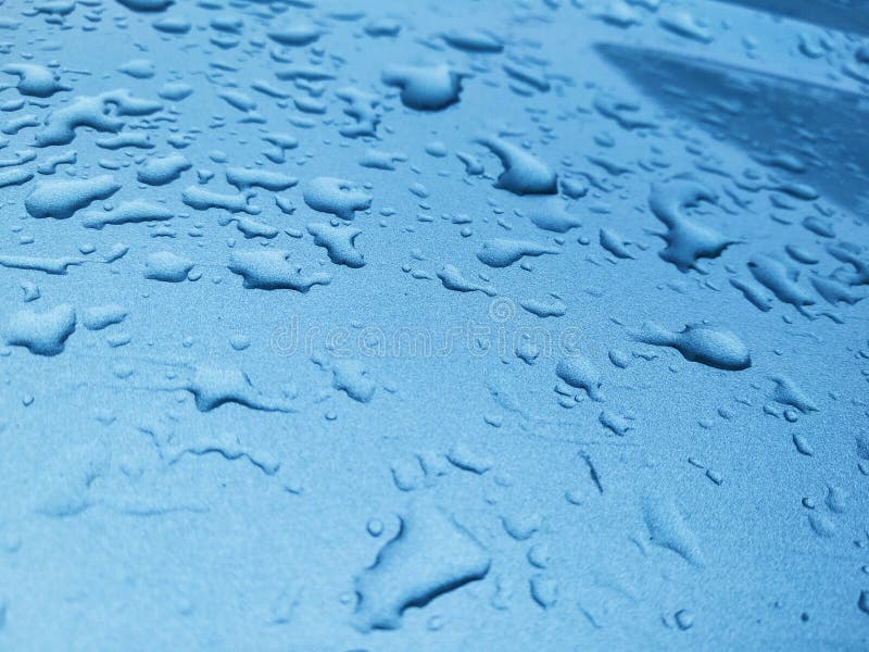 Water Drops on Blue Surface Stock Photo - Image of weather, wallpaper ...