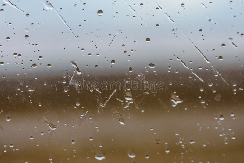 Water Drops on a Car Glass. Raining Weather Stock Image - Image of ...