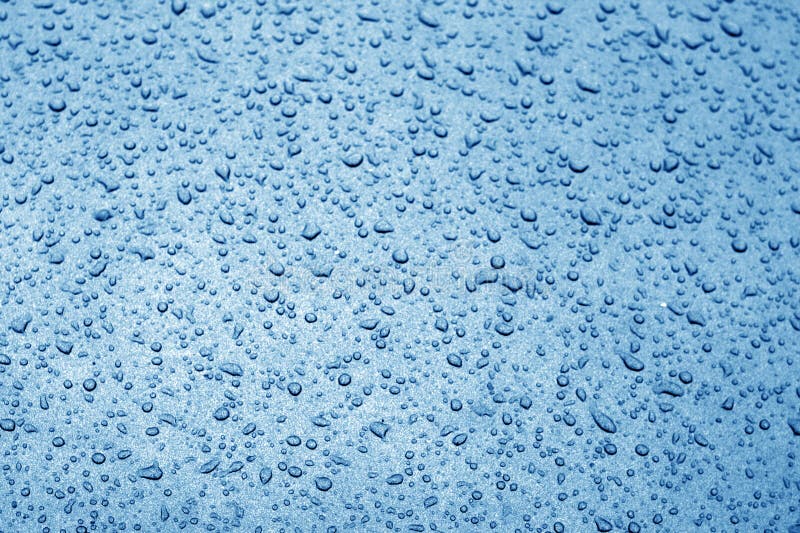 Water Drops on Car Surface in Navy Blue Tone Stock Photo - Image of ...