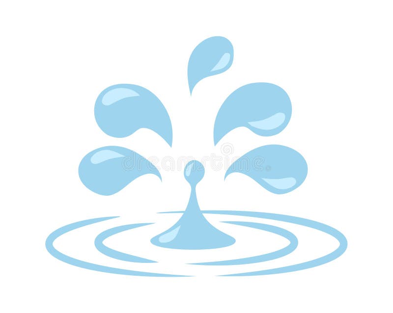 Water Drops. Cartoon Raindrops. Vector Blue Flat Falling Rain. Simple ...