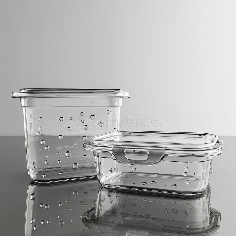 Water Drops on a Clear Plastic Storage Container Stock Image - Image of ...