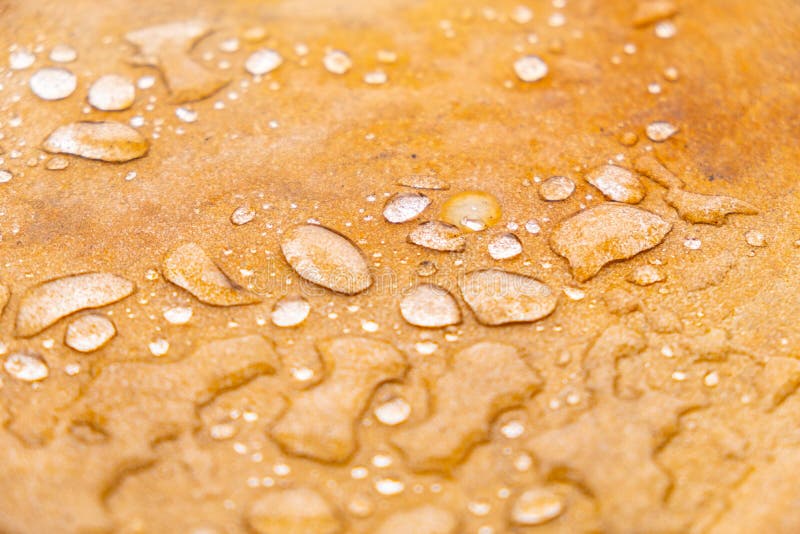 Water Drops Close Up on the Flat Rock Surface Stock Photo - Image of ...