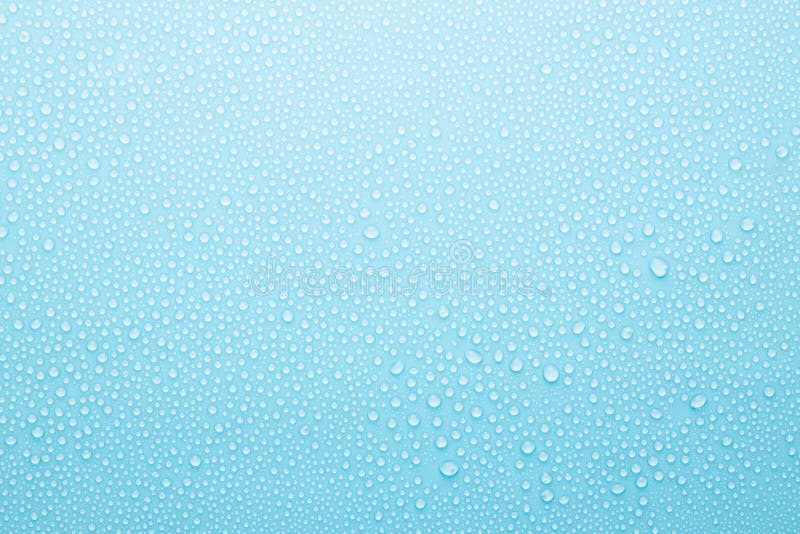 Water Drops on Cold Soft Light Blue Background As Pattern of Tiny ...