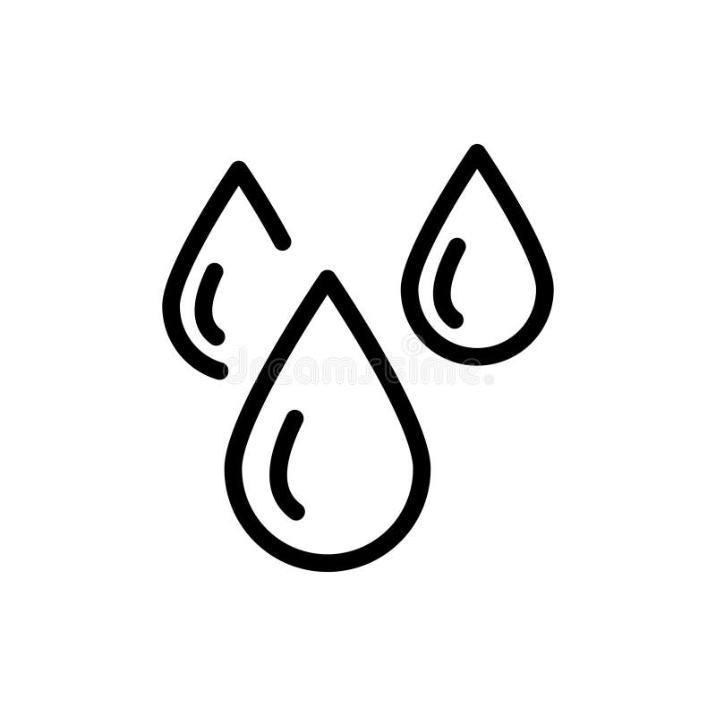 Water Drops Color Line Icon. Liquid Flow Stock Vector - Illustration of ...