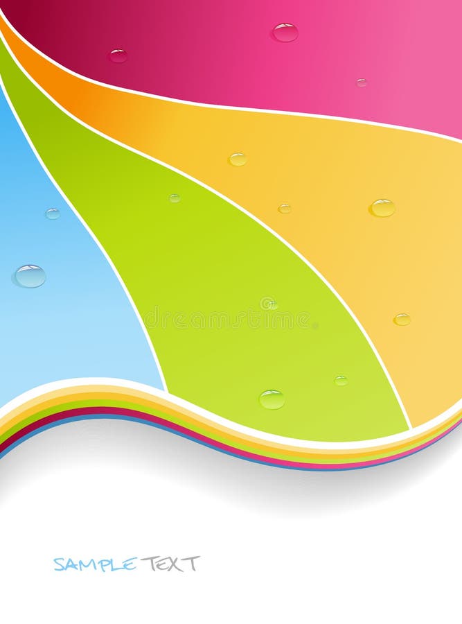 Water Drops on Colorful Background. Stock Vector - Illustration of ...