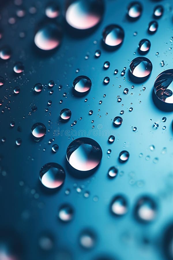 Water Drops on Dark Blue Color Vertical Background Stock Illustration ...