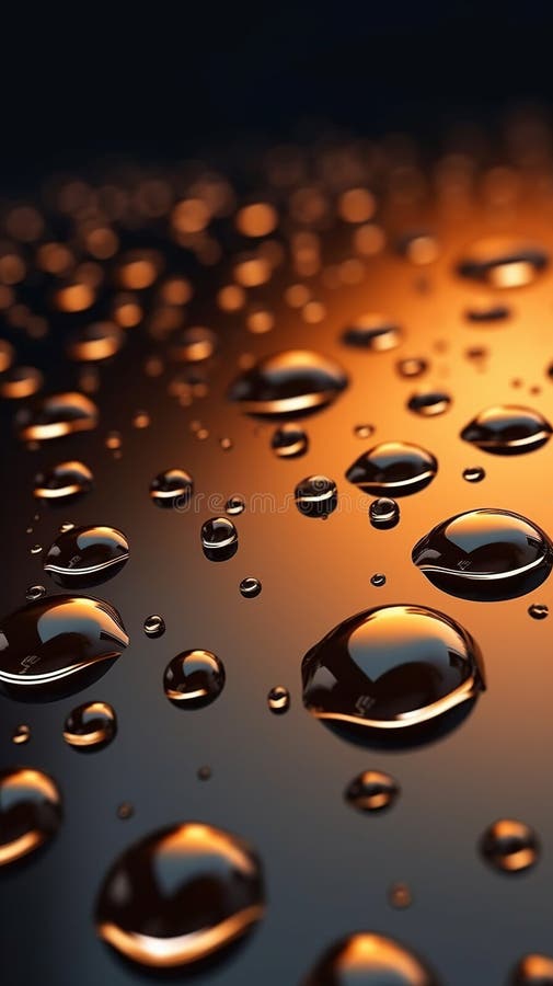 Oil Drops on Dark Blue Color Vertical Background Stock Illustration ...