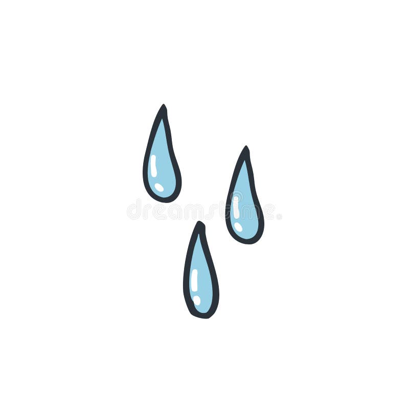 Water Drops Doodle Icon, Vector Illustration Stock Illustration ...
